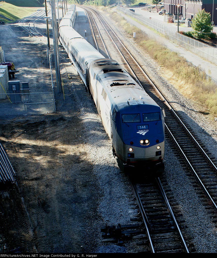 203 - the first Train 156 eases onto the NS mainline to begin its run to New York.